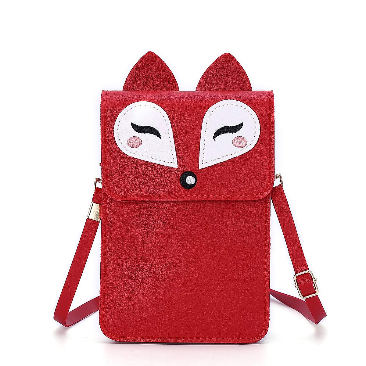 KL928 Women Small Crossbody Bag - Cell Phone Purse Smartphone Wallet Bags (Fox-Adjustable Strap)
