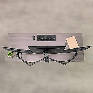 VIVO Quad 13 to 24 inch LCD Monitor Clamp-on Desk Mount, 3 Plus 1 Articulating Display, Holds 4 Screens, VESA up to 100x100mm, STAND-V104C