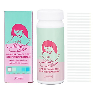 25pcs Breastmilk Test Strips Accurate Fast Detect with Bottle for Mother-Breastmilk Alcohol
