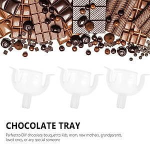 Milisten 50pcs Clear Chocolates Box Holder Candy Bouquet Wrapper Cups Clear Chocolate Flower Stem Fixed Base Candy Truffle Cup Holder