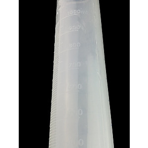 Winterworm® 1000ml Transparent Plastic Graduated Cylinder for Laboratory Tests