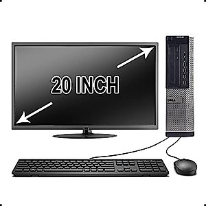 Dell Optiplex 990 Desktop Computer Package - Intel Quad Core i5 3.1-GHz, 16GB RAM, 2 TB, DVD-RW Drive, 20 Inch LCD Monitor, Keyboard, Mouse, WiFi, Bluetooth, Windows 10 (Renewed)