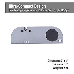 Luna Tech, LTK9505, Finger Carbide Knife Sharpener, Aluminum Plate, TPR Grooves, Laser Markings, Compact, Tether Hole