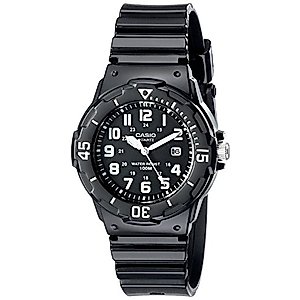 Casio Women's LRW200H-1BVCF Classic Analog Japanese Quartz Black Resin Watch