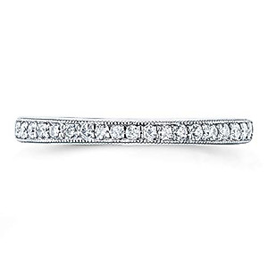 Kobelli Diamond Pave-set Milgrain Square Shank Wedding Band 1/5 CTW 14k White Gold, 9.5