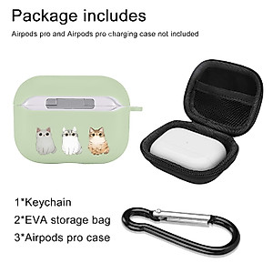 Three Cats 3 Case Compatible with Airpods Pro Clear Soft TPU, Supports Wireless Charging Shockproof Protective Cover for Airpods Pro