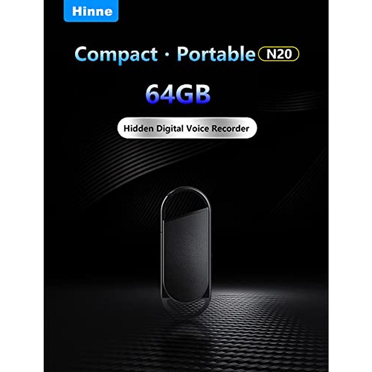64GB Mini Voice Recorder, Voice Activated Recorder with Triple Noise Reduction, with 750 Hours Recording Capacity and 30 Hours Battery Time for Class Lecture, Interview, Meeting