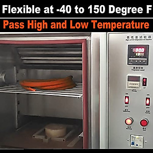 YOTOO Heavy Duty Hybrid Garden Lead in Water Hose 5/8-Inch by 10-Feet 150 PSI, Kink Resistant, All-Weather Flexible with Swivel Grip Handle and 3/4" GHT Solid Brass Fittings, Orange