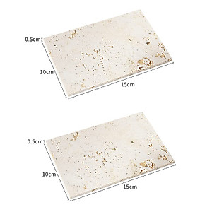 GISELA D Photo Props Natural Stone Ornaments Jewelry Cosmetics Storage Tray Lipsticks Jewellery Shooting Decoration Photography Props (white-2pcs（5.9×3.9inches）)