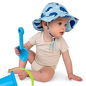 JAN & JUL Cotton Floppy Sun-Hat for Toddler Boy with UV Protection (M: 6-24 Months, Dino)