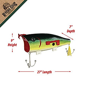 Rivers Edge Products Green Shad Fishing Lure Mailbox for Outside of Residential Home, Rural Mailbox Constructed of Metal with a Plastic Overmold, UV Resistant, Includes Mounting Hardware