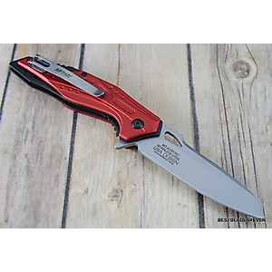 Mtech Tactical Stainless Steel Open Folding Pocket Knife With Clip - 7.75 Inch Outdoor Survival Hunting Knife for Camping by Survival Steel