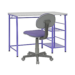 Calico Designs Study Zone II Student Desk and Task Chair 2 Piece Set, Purple