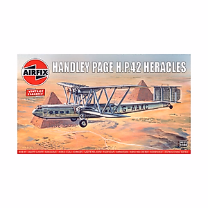 Airfix Vintage Classics Handley Page H.P.42 Heracles 1:144 Biplane Airline Plastic Model Kit A03172V,Unpainted