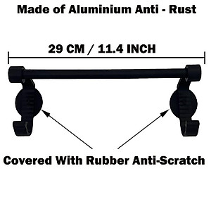 Magnetic Towel Bar with 2 Hooks for Kitchen Tongs Holder Oven Gloves Storage,Towel Holder Towel Hook Hanger for Fridge, Kitchen Stove, Oven, Dishwasher, Sink Laundry Washing Machine, Black