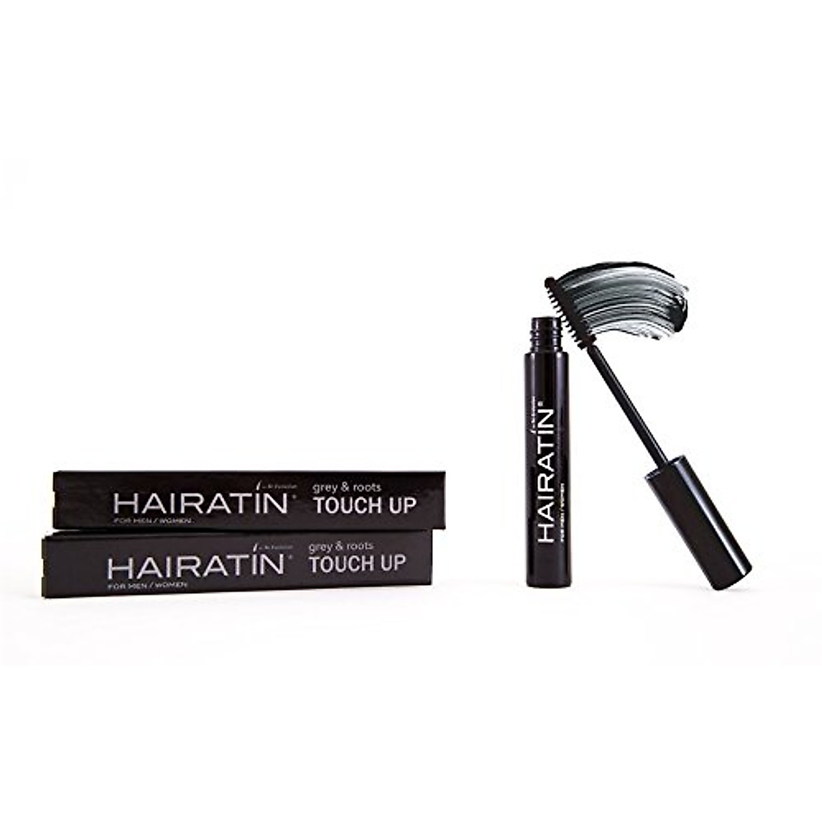 Hairatin Premium Root Touch Up | Cover Up Gray Hairs & Roots | Works Instantly & Water Resistant | Thicker Looking Hairlines Between Salon Trips | Root Concealer Without Salon Spray – Black