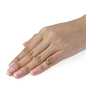 DoubleAccent 14K Gold Ring Plain Heart Yellow Gold Ring Size 2 To 5