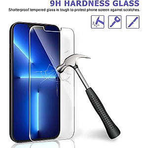 [2 Pack]Privacy Tempered Glass Screen Protector for iPhone 14/13/13 Pro, Waterproof and Shatter-Proof iPhone Screen Protector, 9H Hardness, Highly Responsive, Facial Recognition Enabled