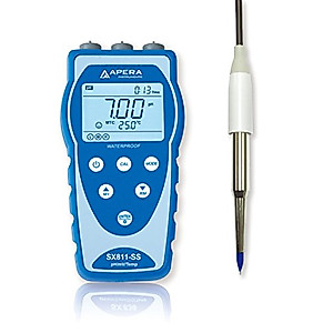 Apera Instruments SX811-SS Portable pH Meter for Food and Dairy Products, Equipped with Swiss LanSen Food-Grade Stainless Steel Spear Probe, Anti-Contamination