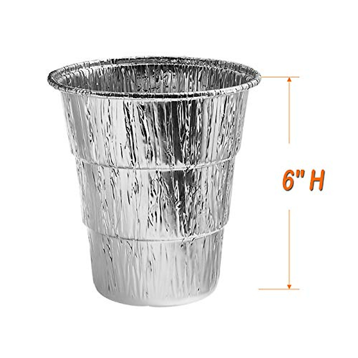 BBQ Future 6" H Universal Grease Bucket Liner Compatible with Pit Boss Grills 67292 Foil, Trae-ger Large Bucket & Other Grill Bucket Accessories, Disposable Aluminum, 15-Pack