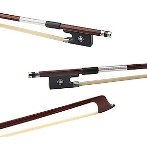 AMZZ Professional Full Size 4/4 Violin Bow Well Balanced Round Brazil Wood Stick Horsehair （4 4 Violin Bow）