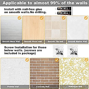 Shengsite Shower Caddy Shelf, Wall Mounted Shower Organizer with Towel Bar and Hooks, Drill Free Aluminum Alloy Caddy Rack for Bathroom, Kitchen, Bedroom, Over Toilet - Set of 2