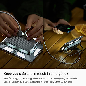 LED Camping Lantern Rechargeable 4400LM,Unique Double Light Panels, 9000mAh,Portable,8 Light Modes,Fill Light, Tent Light for Power Outages, Emergency, Hurricane, Home, Hiking