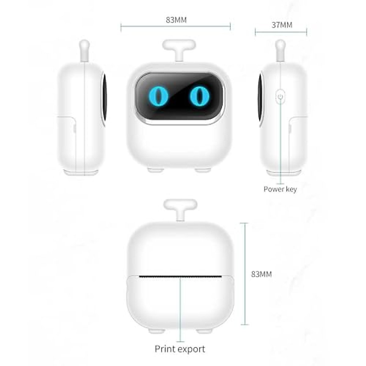 Portable Printer,Mini Pocket Printer Portable Thermal Instant Photo Printing Label Maker Machine BT Wireless Connect Compatible with Android or iOS APP Support Receipt Label Memo Sticker Notes