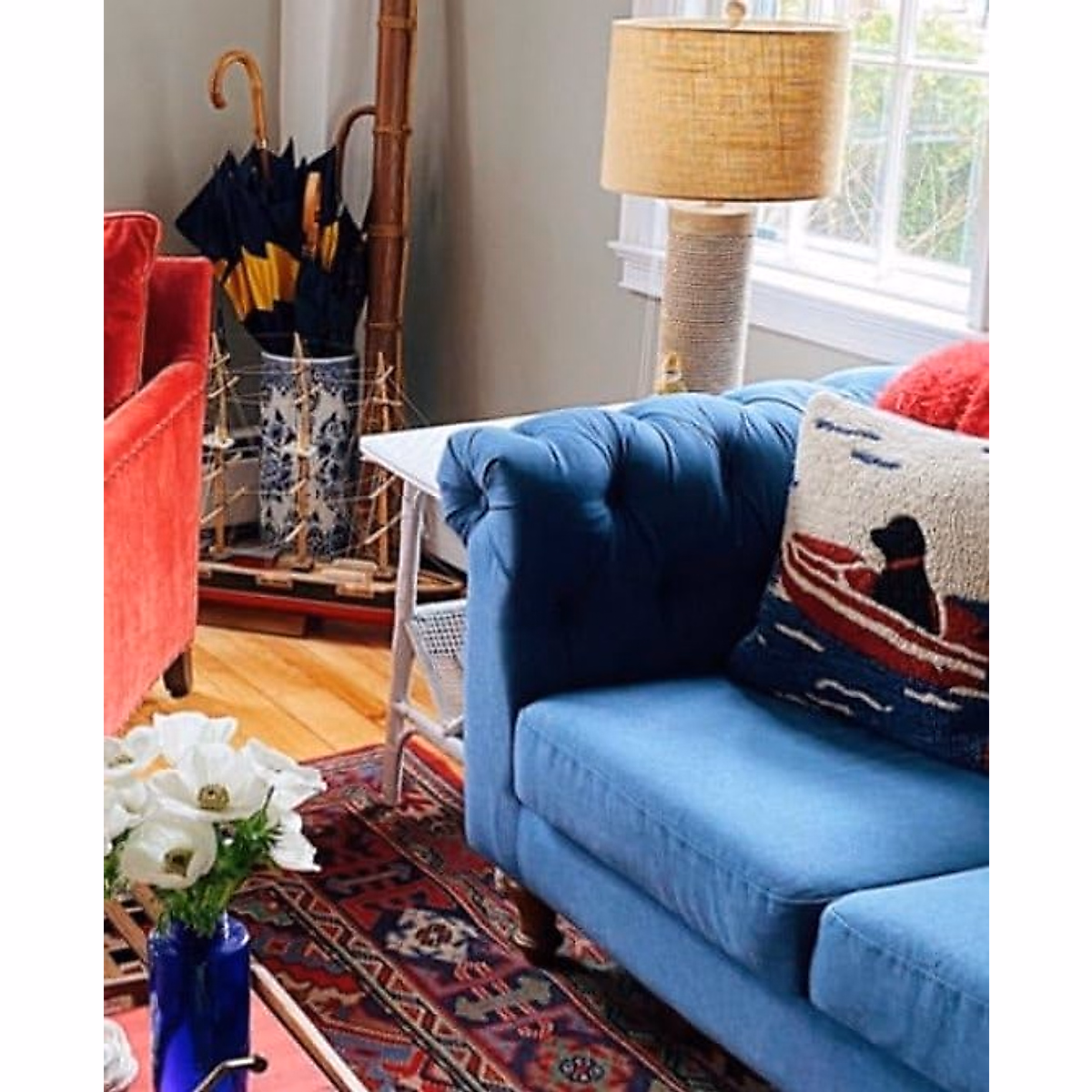 Chandler 4 Corners Artist-Designed Seadog Boating Hand-Hooked Wool Decorative Throw Pillow (18” x 18”) Dog Pillow for Couches & Beds - Easy Care & Low Maintenance - Black Labrador Square Pillow