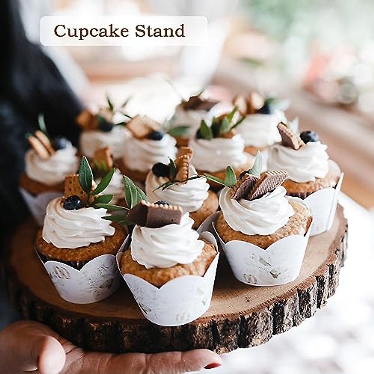 Pllieay 8Pcs 12-13 Inch Wood Slices, Natural Wood Slices for Centerpieces Large Unfinished Round Wood Pieces for Ornaments, Wood Circles for Wedding, Table Centerpieces Decor and Other DIY Crafts