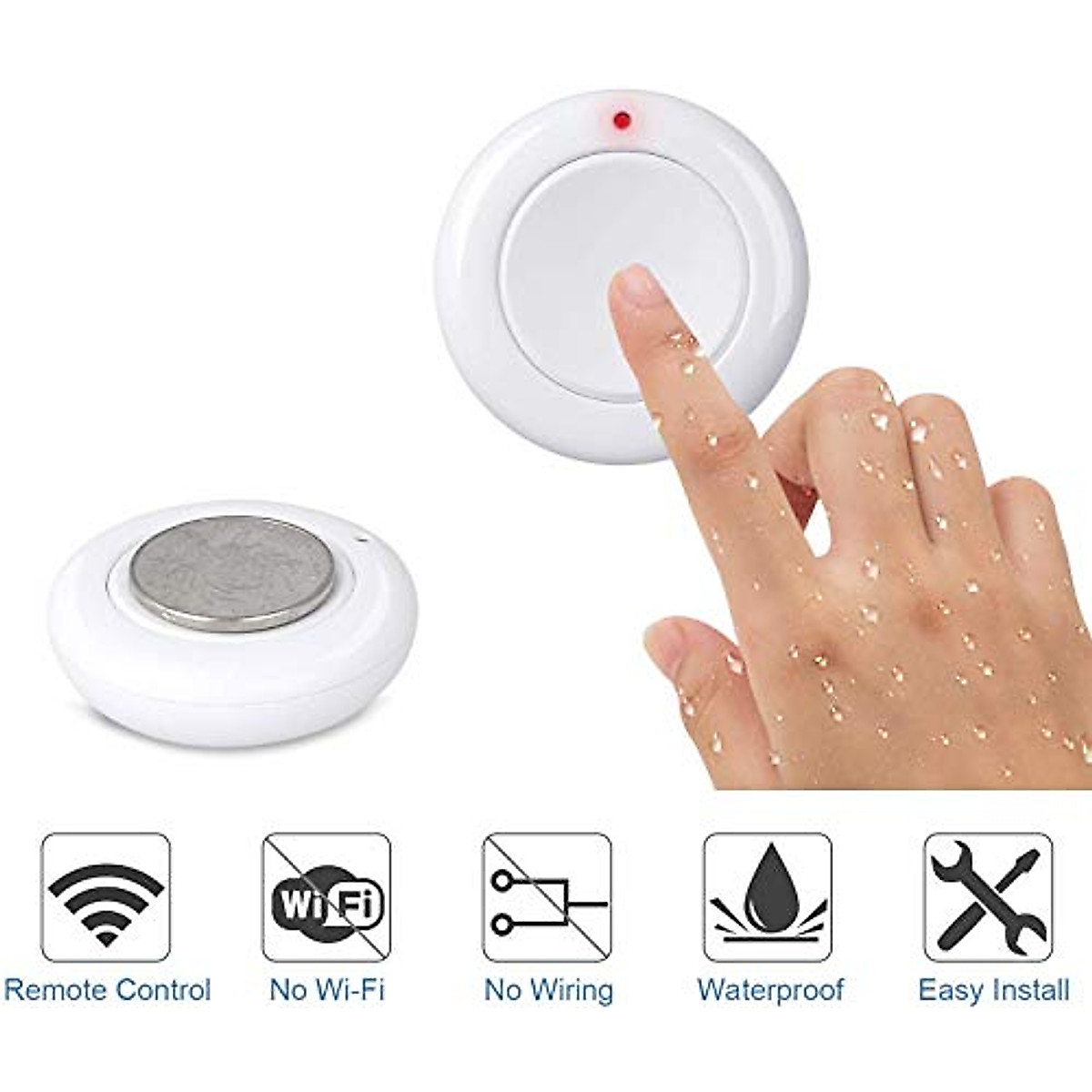 Garbage Disposal Sink Top Switch, Remote Control Wireless Plug Outlet,Smart Air Switch Button Kit for Waste Disposer, No Drilling on Sink Top,Compatible Garbage Disposals Under 2 HP