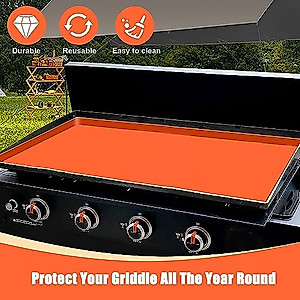 Sharllen Silicone Griddle Mat for Blackstone 17"Griddle, Heavy Duty Food Grade Silicone Mat Cover Protect Your Griddle from Rodents, Insect, leaves and Rust - All Season BBQ Grill Protective Cover