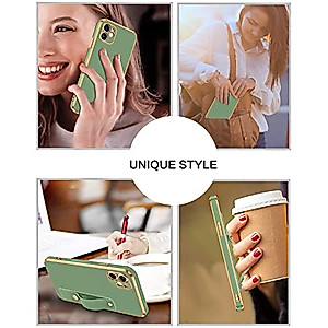 VENINGO iPhone 11 Case, Phone Cases for iPhone 11,Slim Fit Soft TPU with Adjustable Wristband Kickstand Scratch Resistant Shockproof Protective Cover for Apple iPhone 11 6.1 Inch 2019, Matcha Green