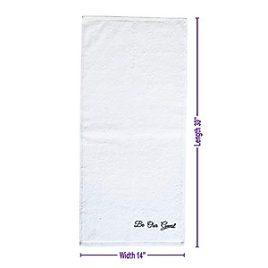 'Be Our Guest' Embroidered White Hand Towels for Bathroom with Gift Box - Set of 2 - Extra Absorbent 100% Cotton Hand Towel Set - 571GSM - 14 x 30 inches - Gifts for Bathroom - Be Our Guest Decor