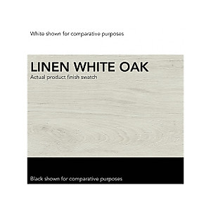 Bush Furniture Yorktown Home Office Desk with 5 Shelf Bookcase, 50W, White Oak