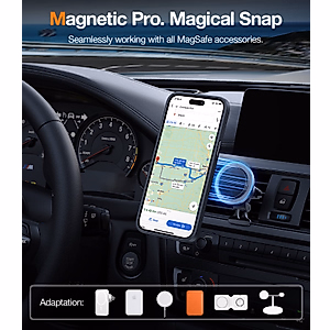 TORRAS 360°Rotatable Ring for iPhone 13 Pro Max Case [Compatible with Magsafe] with Stand, Magnetic Ring Holder Military Grade Shockproof Translucent Back Slim Fit Phone Case UPRO Ostand Pro, Black