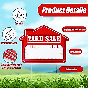 Thyle 12 Pack Yard Sale Signs with Stakes 16'' x 12'' High Visibility Sale Sign Protection Against Wind, Rain and Snow Weatherproof for Garage House Business or Personal Use(Red)