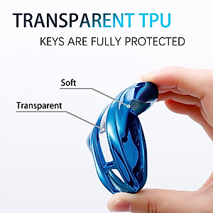 WORCAS Smart Soft TPU Key Fob Cover Compatible with Porsche 911 Cayenne Panamera TAYCAN 3/4 Button Keyless Entry Remote Control Accessories Protective Cover(Blue)