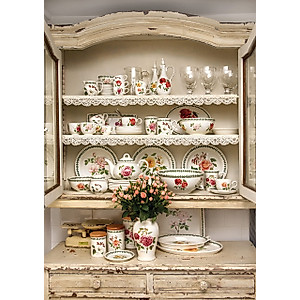 Portmeirion Botanic Roses 5-Inch Bowl with Fragrant Cloud Motif, Dishwasher, Microwave, and Warm Oven Safe, Ceramic bowls for Dessert, Ice Cream, and Oatmea