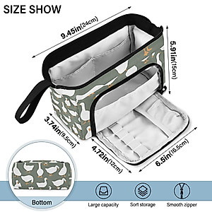 Glaphy Cute White Geese Pencil Case Large Capacity Pencil Pouch Bag Zipper Stationery Bag for Office College School