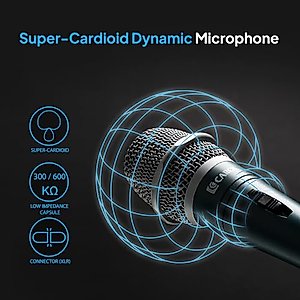 CAROL Dynamic Microphone with Unidirectional, E dur-916S, Optimized for All Vocal Applications, Minimizes Handling Noise Without Compromising Sound Quality (White Edition)