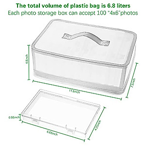 Gbivbe Photo Storage Bag 4x6, 10 Inner Large Photo Storage Box Photo Cases Store up to 1000 Photos, Photo Organizer Cards Craft Keeper with Handle for Photo Puzzles Cards Seed Packets (White)