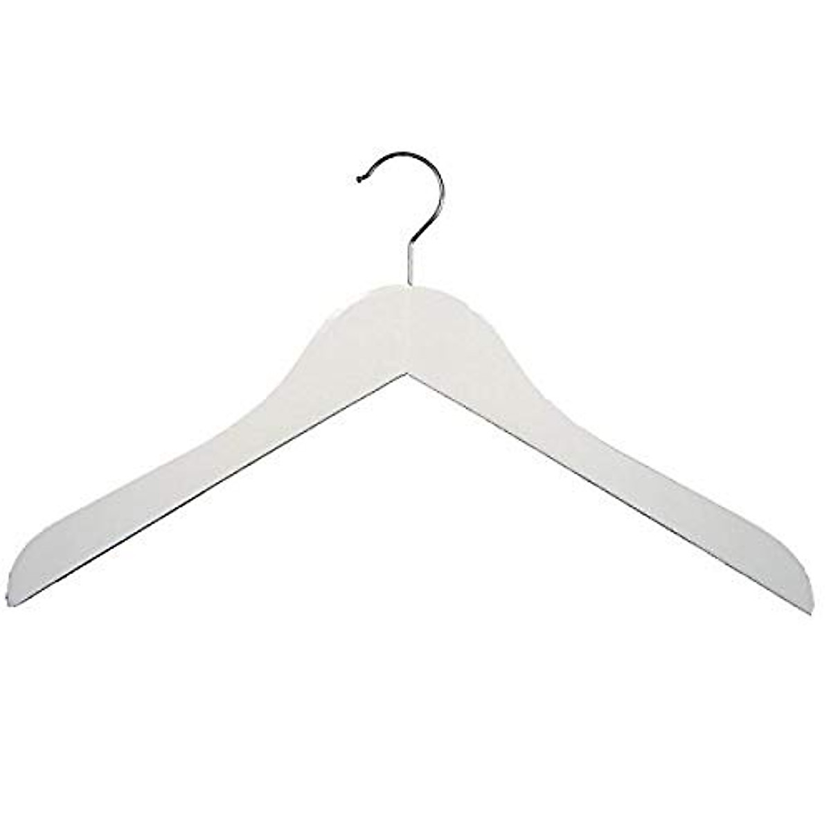 NAHANCO 200714WHU Wooden Shirt Hangers, Home Use, Executive Series", 17", White Finish (Pack of 25)