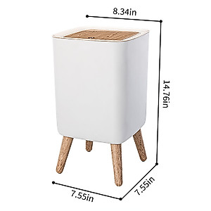 WanWanKa Mini White Plastic Trash Can, 2.6 Gallon Capacity, Slim Design, Anti-Odor, Easy to Clean, Suitable for Any Place
