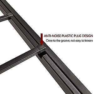 TMEOSK Queen Size Metal Canopy Platform Bed Frame with European Headboard & Footboard, Sturdy Steel Under-Bed Storage Space, No Box Spring Needed for Boys Girls Teens Adults, Four-Poster Canopied Bed