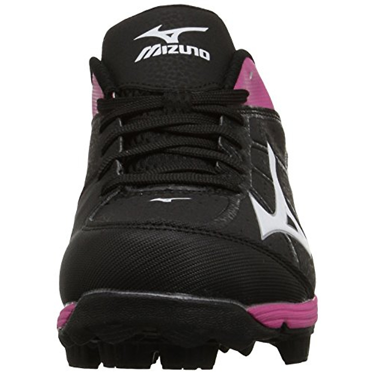 Mizuno 9 Spike ADV YTH FINCH FRHSE6 BP Youth Girls Molded Cleat (Little Kid/Big Kid), Black/Pink, 4.5 M US Big Kid
