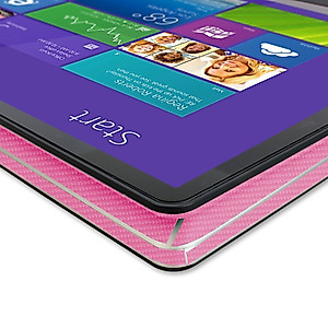 Skinomi Pink Carbon Fiber Full Body Skin Compatible with Toshiba Satellite Radius (2015, 15.6 inch)(Full Coverage) TechSkin with Anti-Bubble Clear Film Screen Protector
