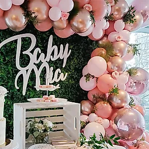 Dusty Rose Balloon Garland Retro Pink Gold Balloon Arch150pcs Latex Pastel Mauve Pink Party Balloons Kit for Baby Shower Bridal Shower Girl Birthday Wedding Boho Party Decoration