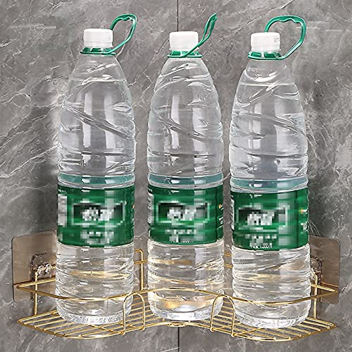 YZPFSD 2-Pack Shower Caddy Shelf, Suction Tray, Steel Storage Organizer for Bathroom,Kitchen,Laundry - Razor,Shampoo Holder Organizer,No Drilling Adhesive Only for 90 Degrees Right Angle,Gold