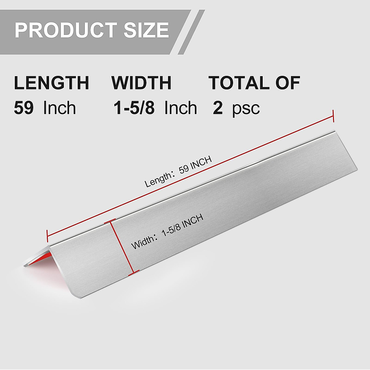 AGHITG Wall Corner Protector,Adhesive Stainless Steel Wall Corner Guard for Wall Protect,59 Inch x 1-3/8 Inch Aluminum Alloy Edge Protector to The Wall from Damage, Scratch by pet. 2PC